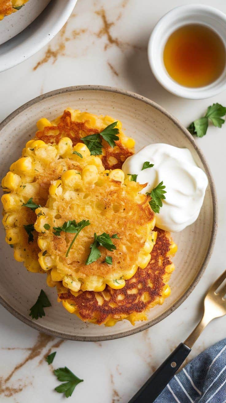 Cottage Cheese Corn Fritters - Spice Up Bites