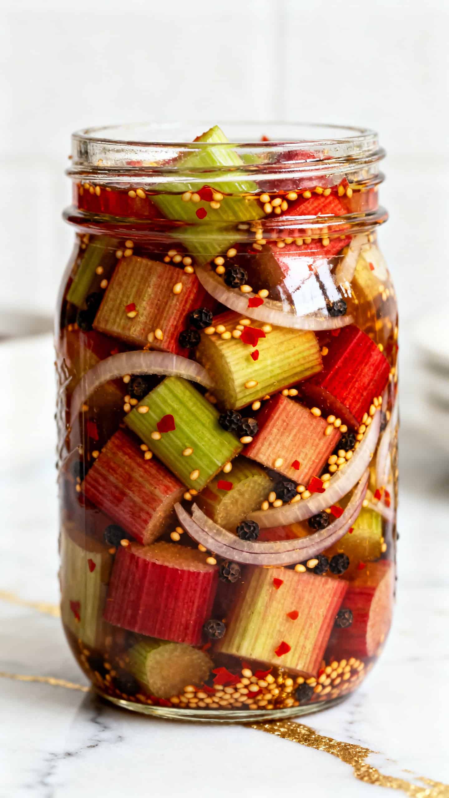 Sweet & Tangy Rhubarb Pickles - Spice Up Bites