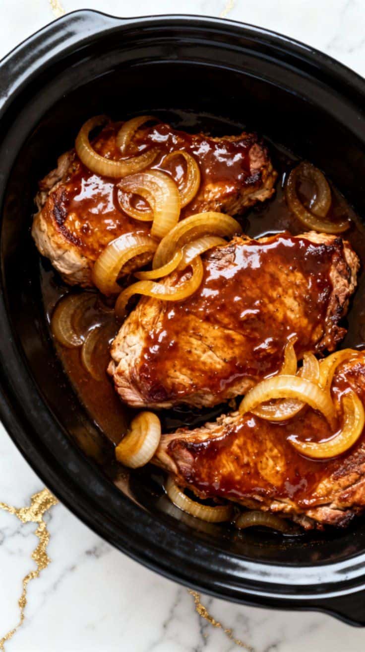 Crockpot BBQ Pork Chops - Spice Up Bites