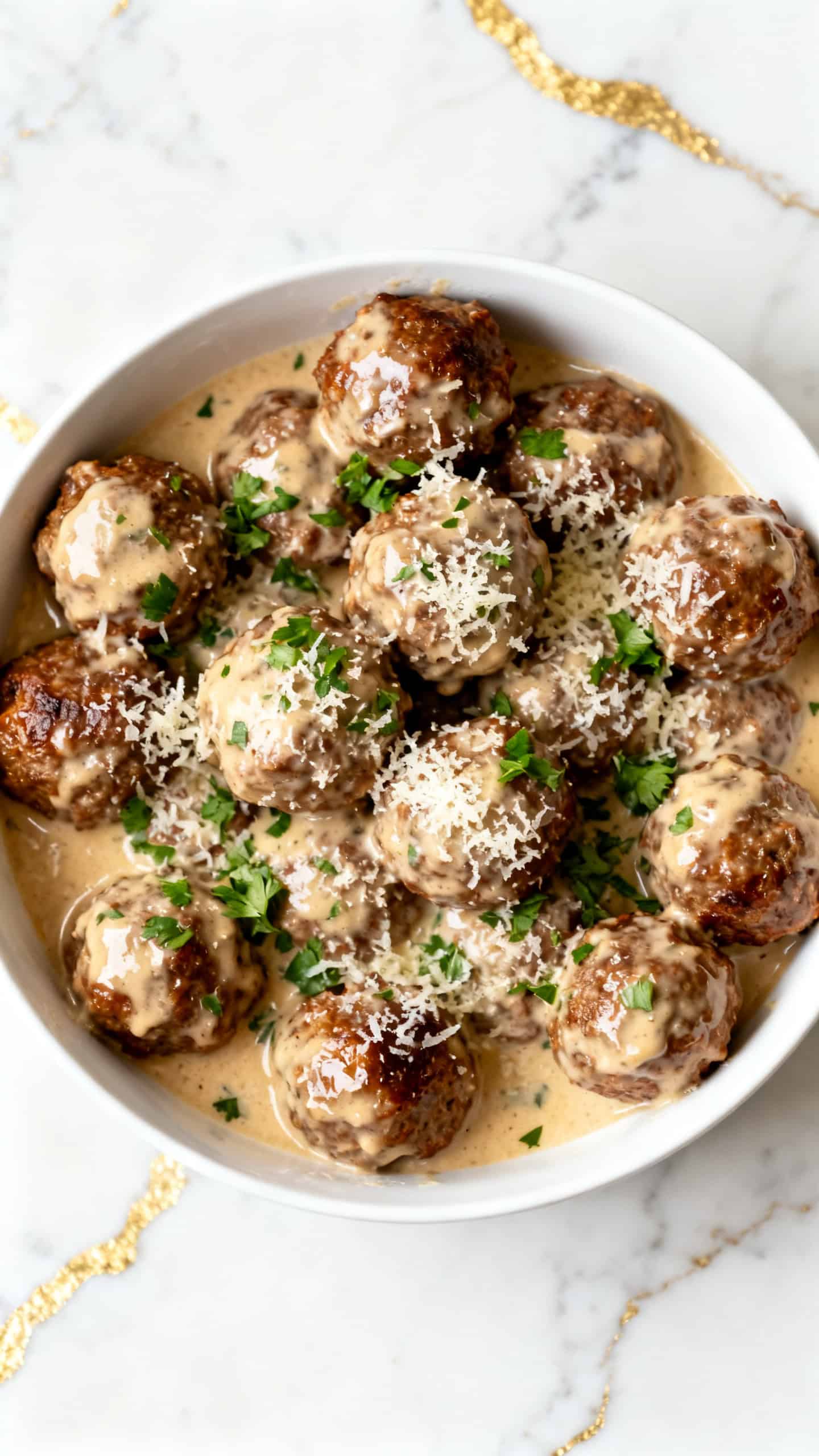 Crockpot Garlic Parmesan Meatballs - Spice Up Bites